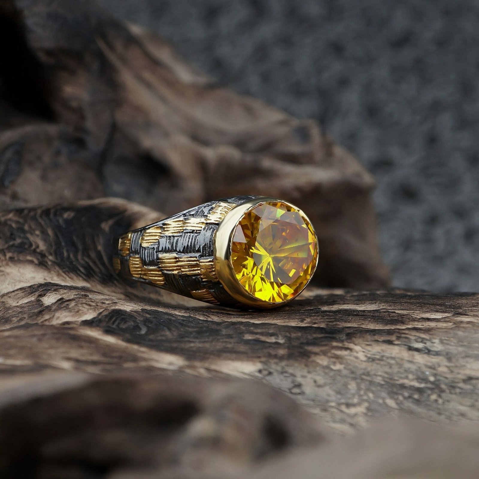 Mens Citrine Ring