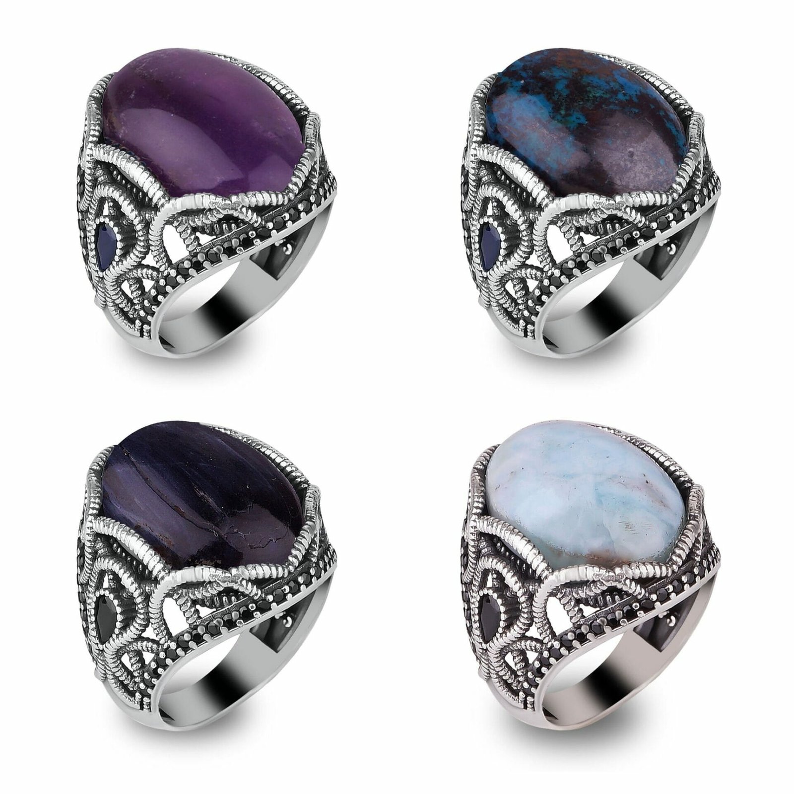 Natural Stone Ring for Men